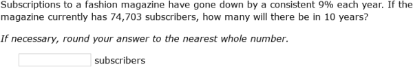 IXL - Exponential growth and decay: word problems (Precalculus practice)