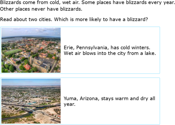 IXL | Severe weather: blizzards | 1st grade science