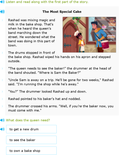 IXL | Read along with fantasy | Kindergarten language arts