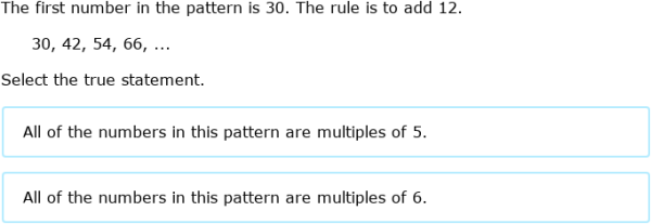 IXL | What is true about the addition pattern? | 4th grade math