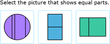 IXL | Equal parts - halves and fourths | Kindergarten math