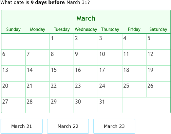 IXL | Read a calendar | 4th grade math