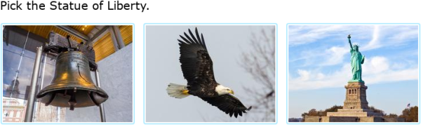 IXL | Identify American symbols | 1st grade social studies