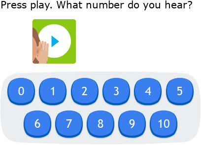 IXL | Choose the number that you hear - numbers 0 to 10 | Kindergarten math