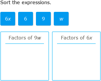 IXL - Sort factors of multi-variable expressions (Algebra 2 practice)