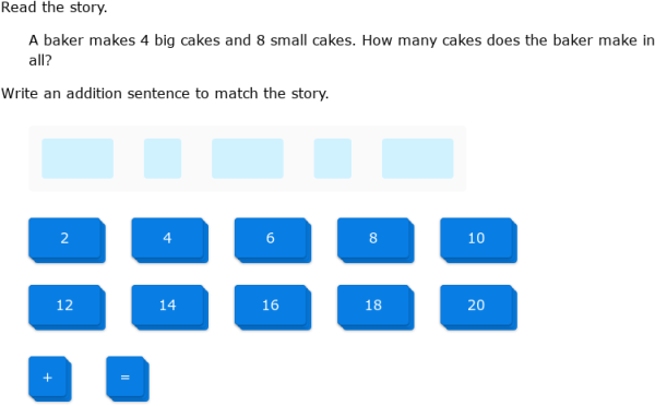 IXL | Addition sentences for word problems - sums to 20 | 2nd grade math
