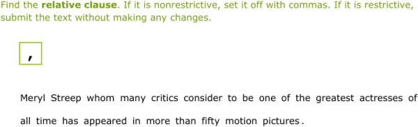 IXL | Commas with nonrestrictive elements | 9th grade language arts