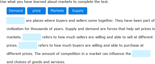 IXL | What is a market? | 8th grade social studies