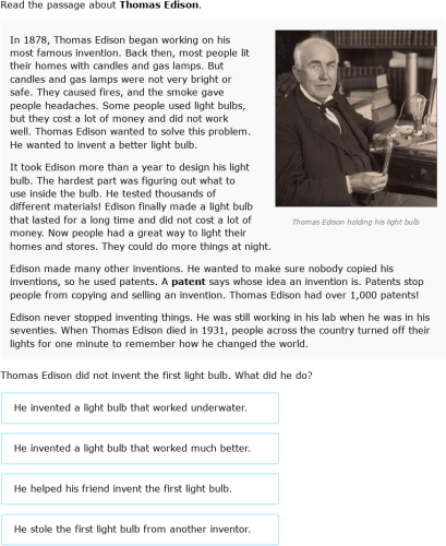 IXL | Thomas Edison | 4th grade social studies
