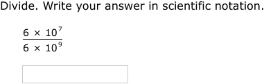 IXL | Divide numbers written in scientific notation | 8th grade math