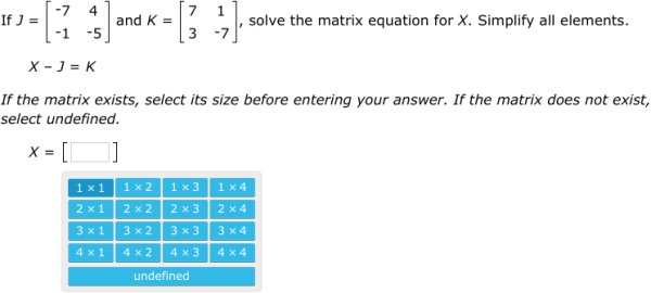 IXL - Solve matrix equations (Algebra 2 practice)