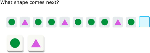 IXL | Find the next shape in a growing pattern | Kindergarten math