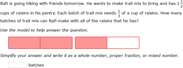 IXL Divide Fractions And Mixed Numbers Using Models Word Problems 