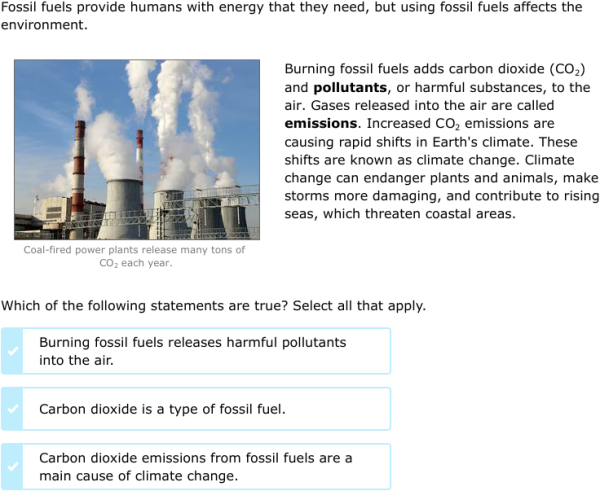 IXL | Evaluate claims about natural resource use: fossil fuels | 7th ...