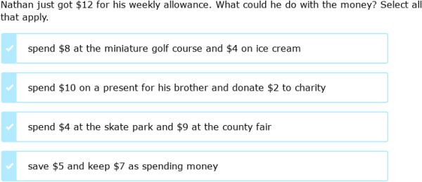 IXL | Budget a weekly allowance: word problems | 4th grade math