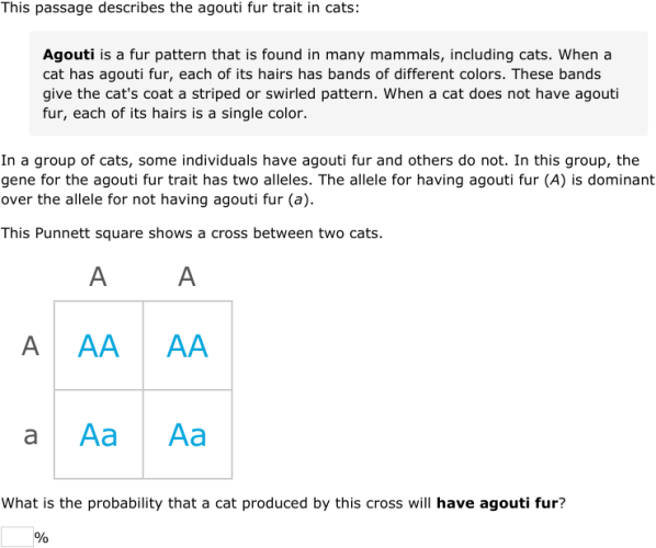 IXL | Use Punnett squares to calculate probabilities of offspring types ...