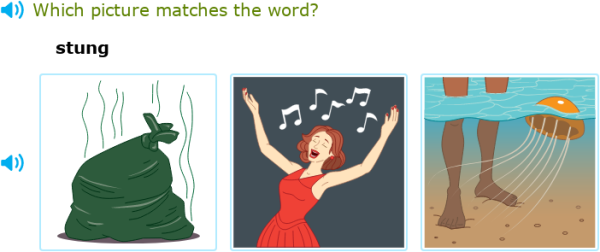 IXL | Choose the picture that matches the word: ng, nk | 1st grade ...