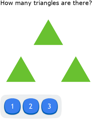 IXL | Count shapes - up to 3 | Kindergarten math