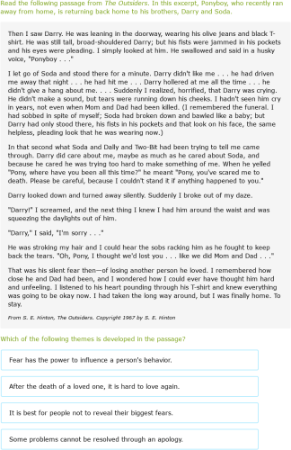 IXL | Analyze passages from The Outsiders: Part 1 | 8th grade language arts