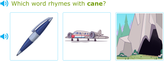 IXL | Choose the picture that rhymes with the word | 1st grade language ...