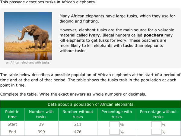 IXL | Calculate the percentages of traits in a population | 7th grade ...