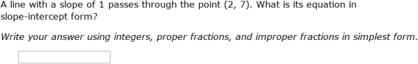 IXL - Write a linear equation from a slope and a point (Algebra 1 practice)