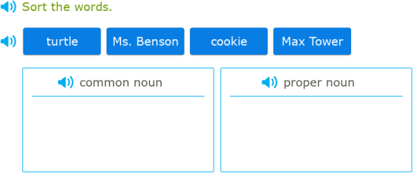 IXL | Sort common and proper nouns | 1st grade language arts