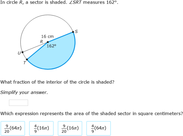IXL - Understand arc length and sector area of a circle (Geometry practice)