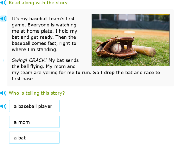 IXL | Who is telling the story? | Kindergarten language arts