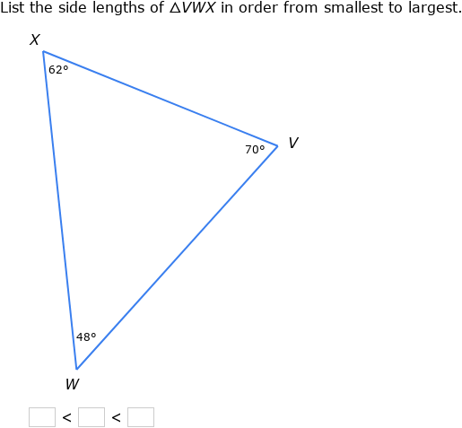 IXL | Relationship between sides and angles in a triangle | 6th grade math