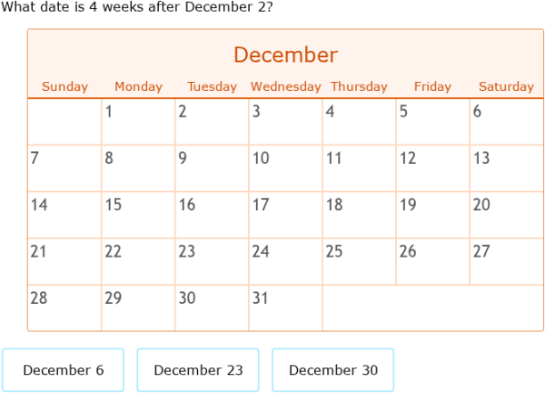 IXL | Read a calendar | 4th grade math